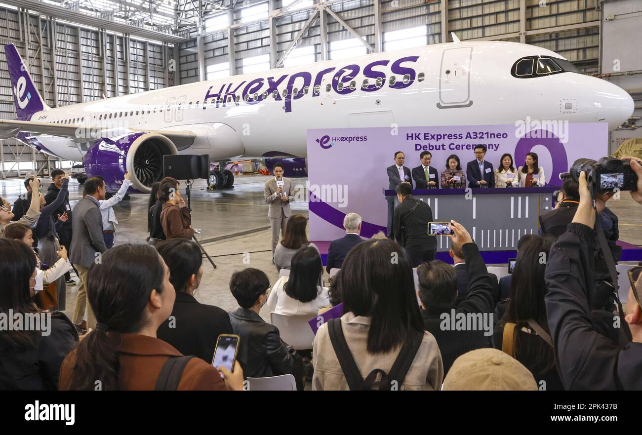 Ronald Lam Siu-por, (fourth from left CX CEO & HK Express Chair with officiants guest at the ...