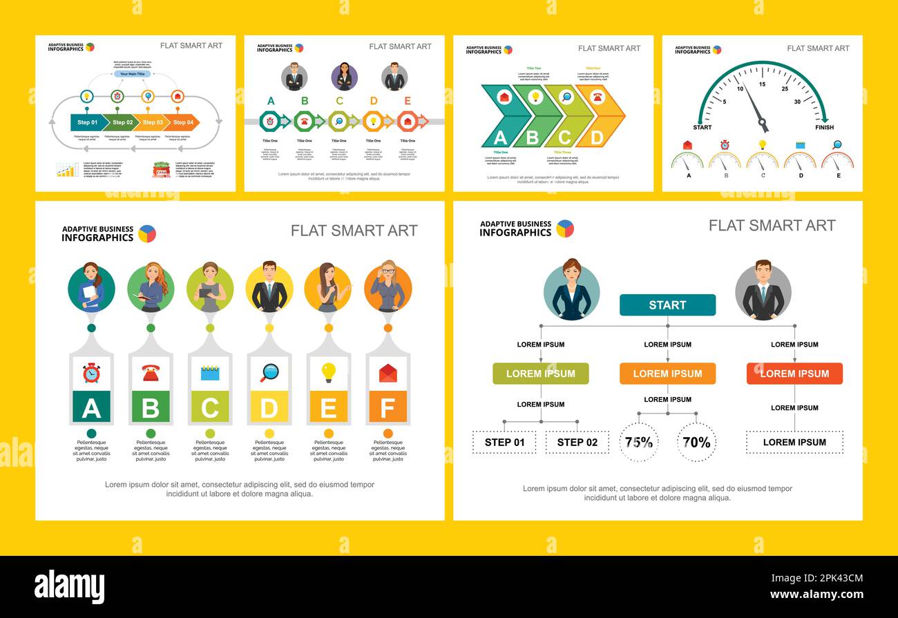 Colorful research or training concept infographic charts set Stock ...