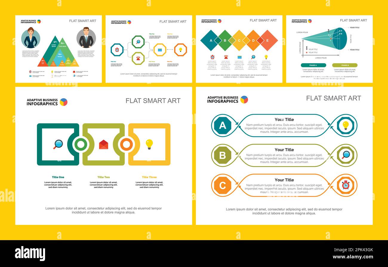 Colorful management or consulting concept infographic charts set Stock ...