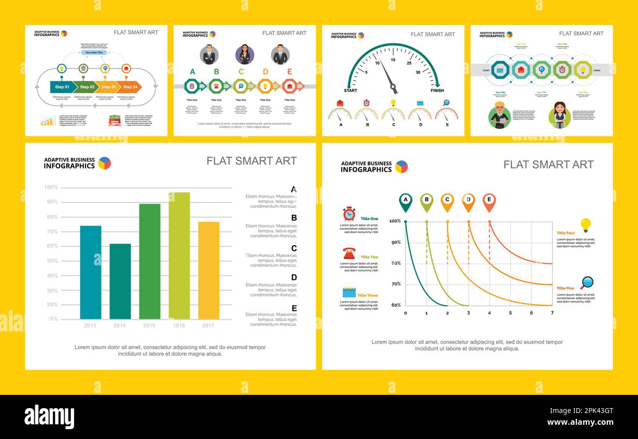 Colorful research or management concept infographic charts set Stock ...