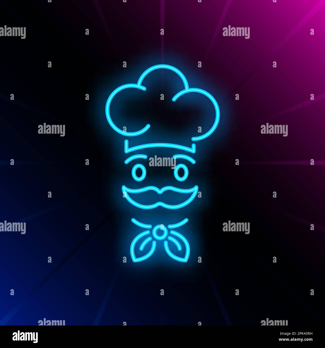 Face of chief cook in hat neon sign Stock Vector Image & Art - Alamy
