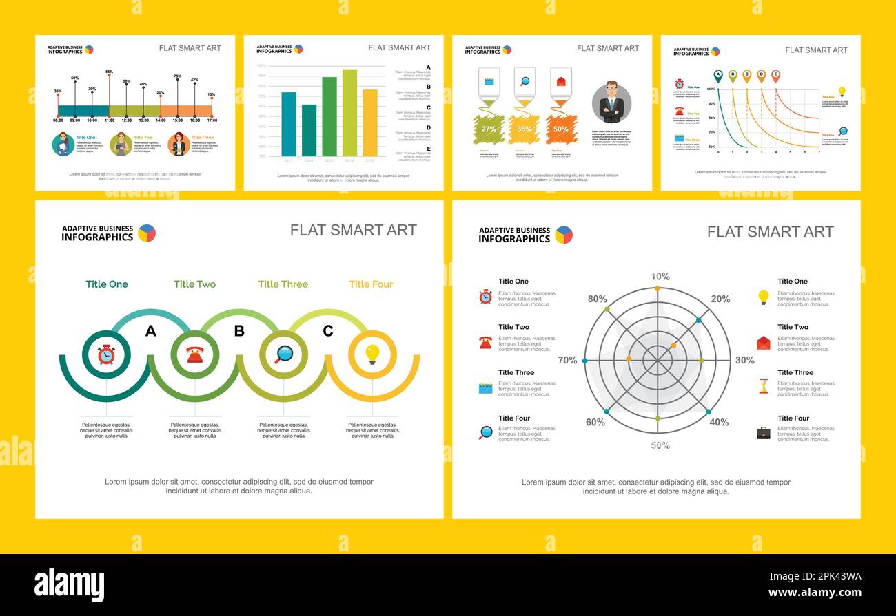 Colorful accounting or statistics concept infographic charts set Stock ...