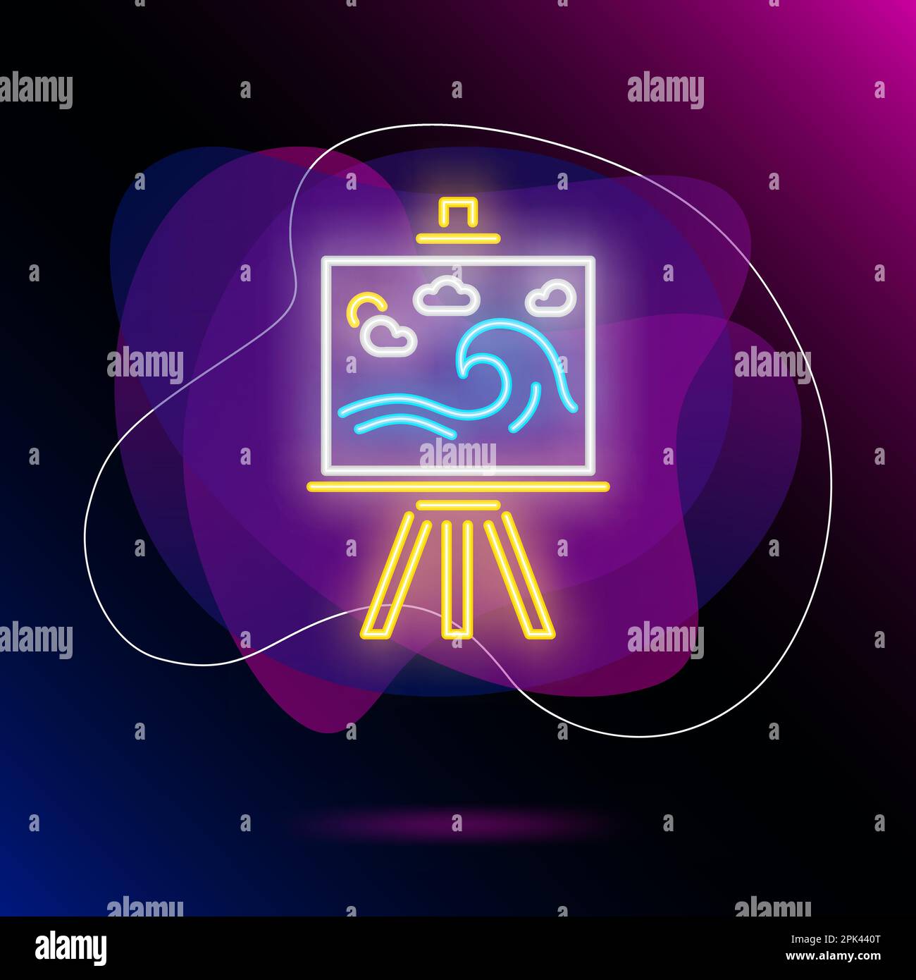 Easel with picture neon sign Stock Vector Image & Art - Alamy