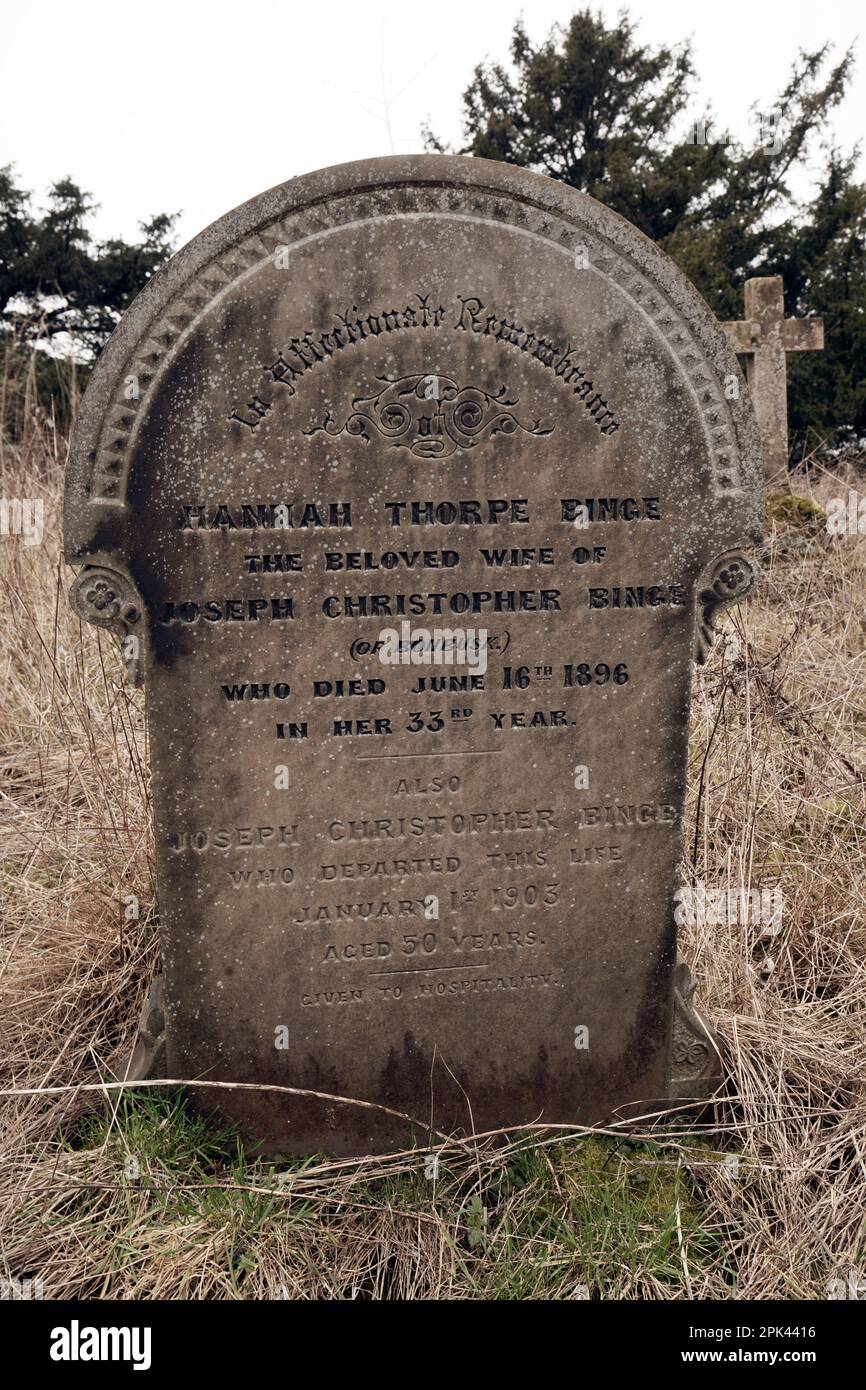 Gravestone at St Marys, Norton Cuckney celebrating the lives of members ...