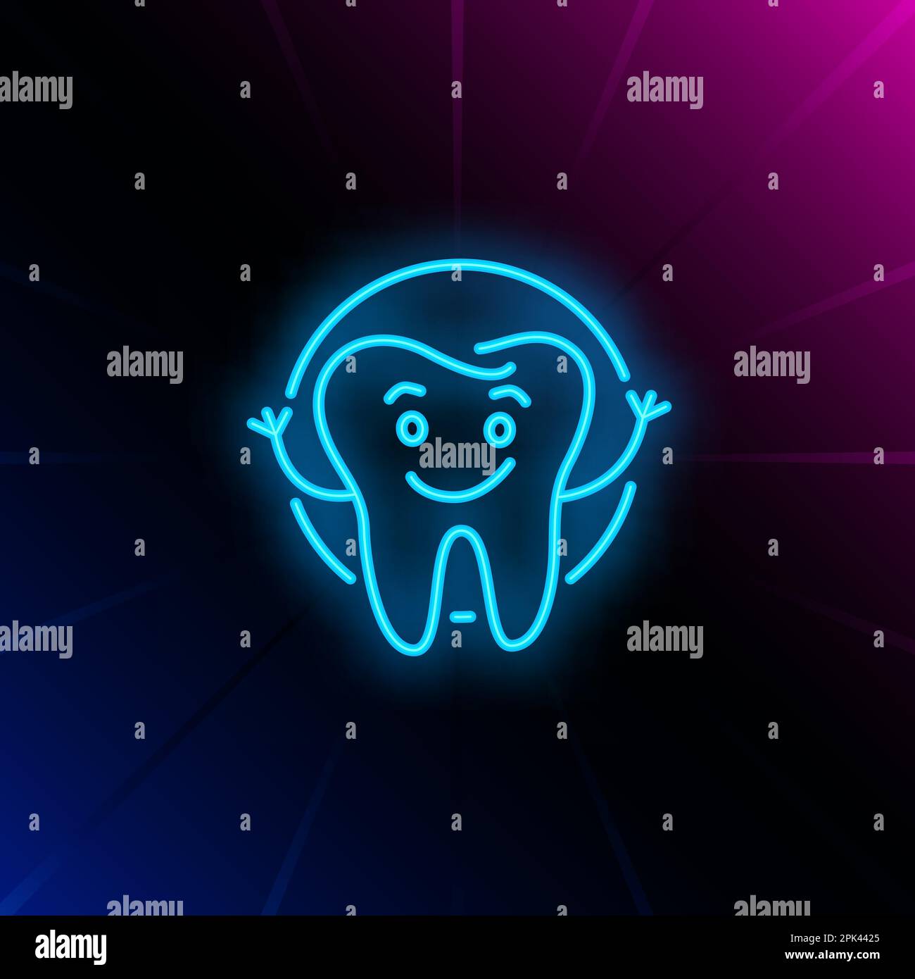 Happy tooth neon sign Stock Vector Image & Art - Alamy