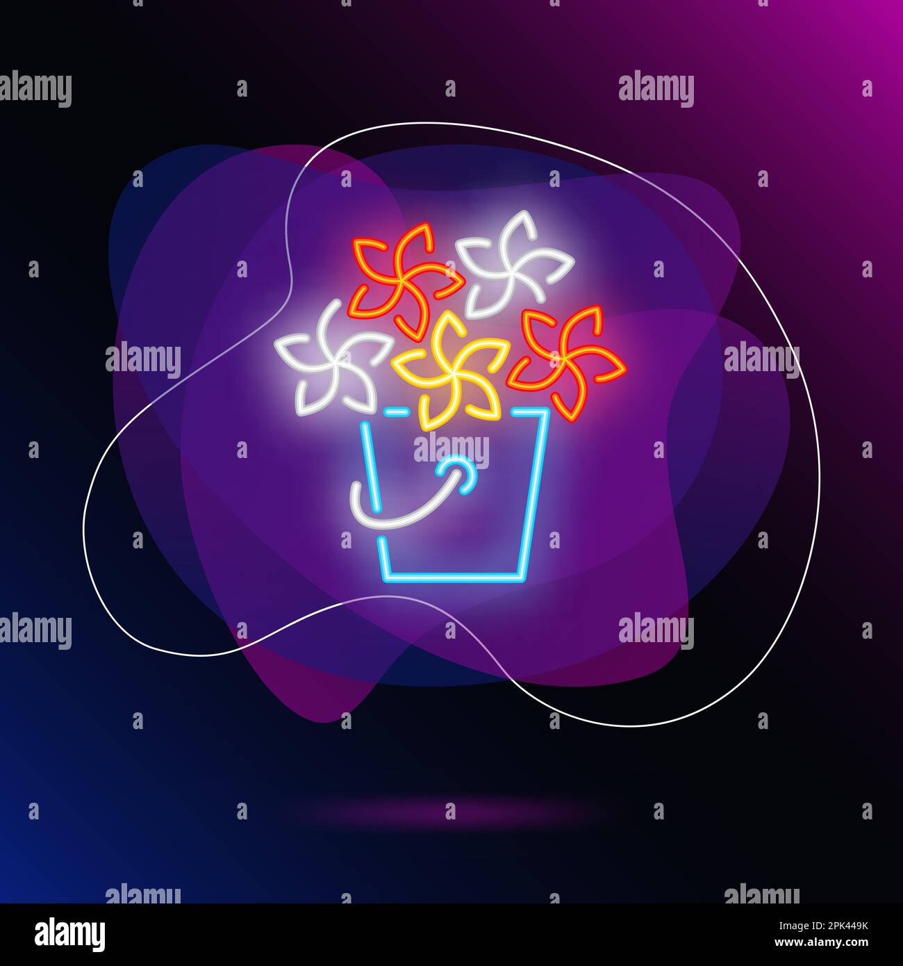 Bucket with flowers neon sign Stock Vector Image & Art - Alamy