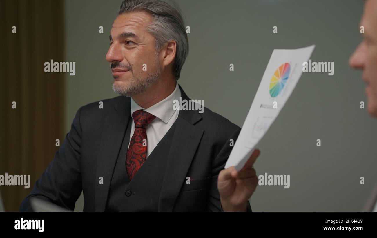 Professional businessman leader meeting with co-worker team in meeting ...