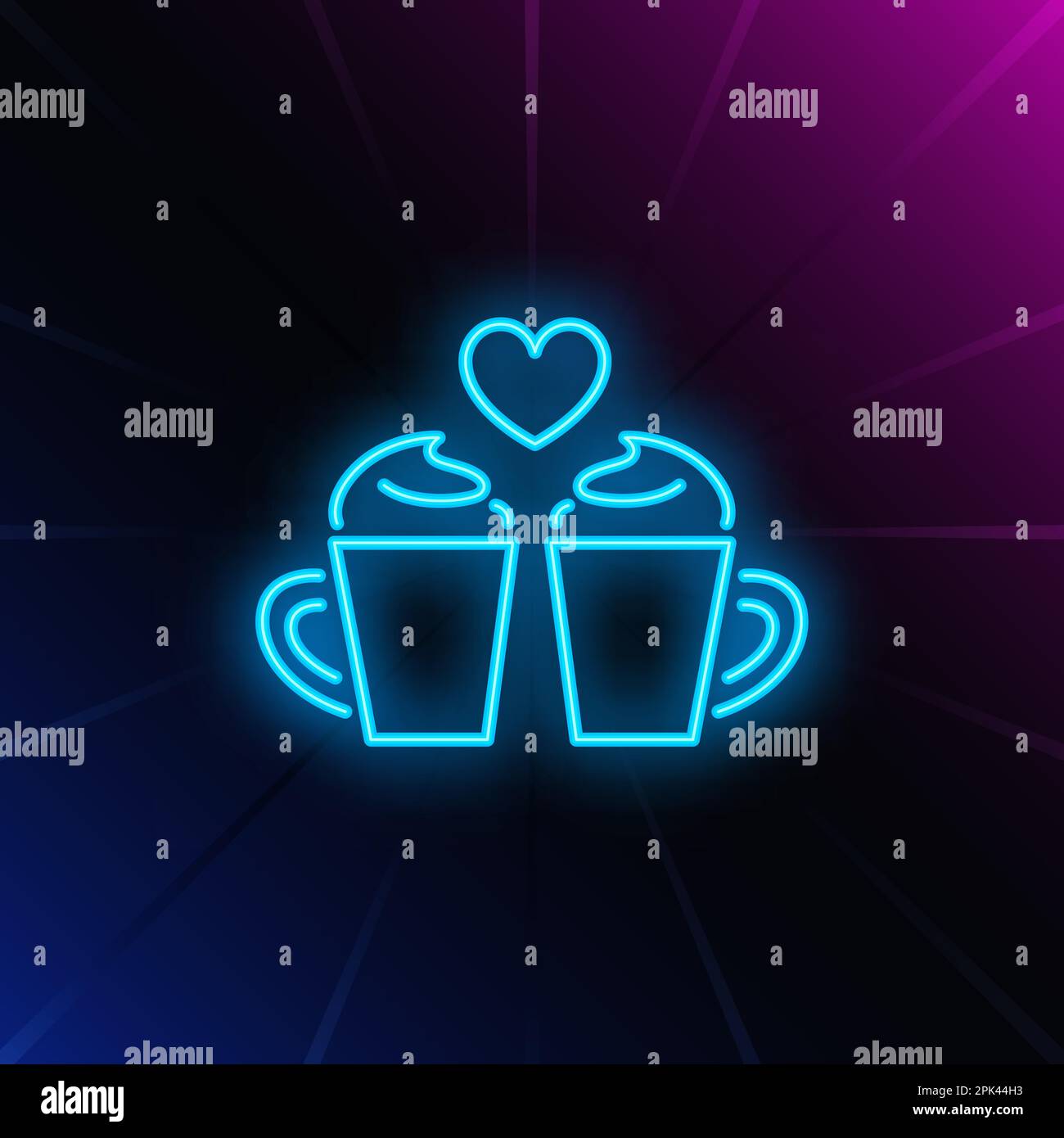 Bright neon sign two Stock Vector Images - Alamy