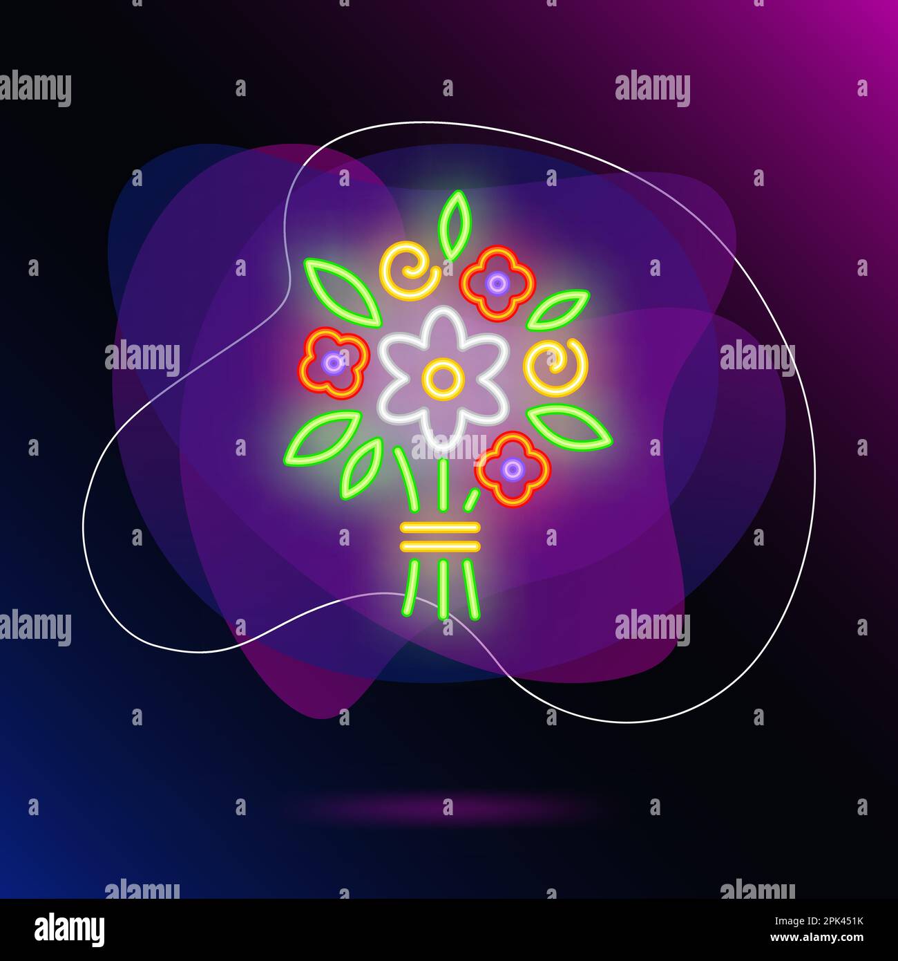 Bright flower bouquet neon sign Stock Vector Image & Art - Alamy