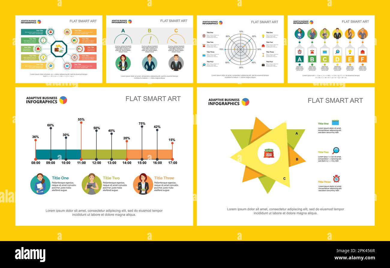 Colorful statistics or banking concept infographic charts set Stock ...