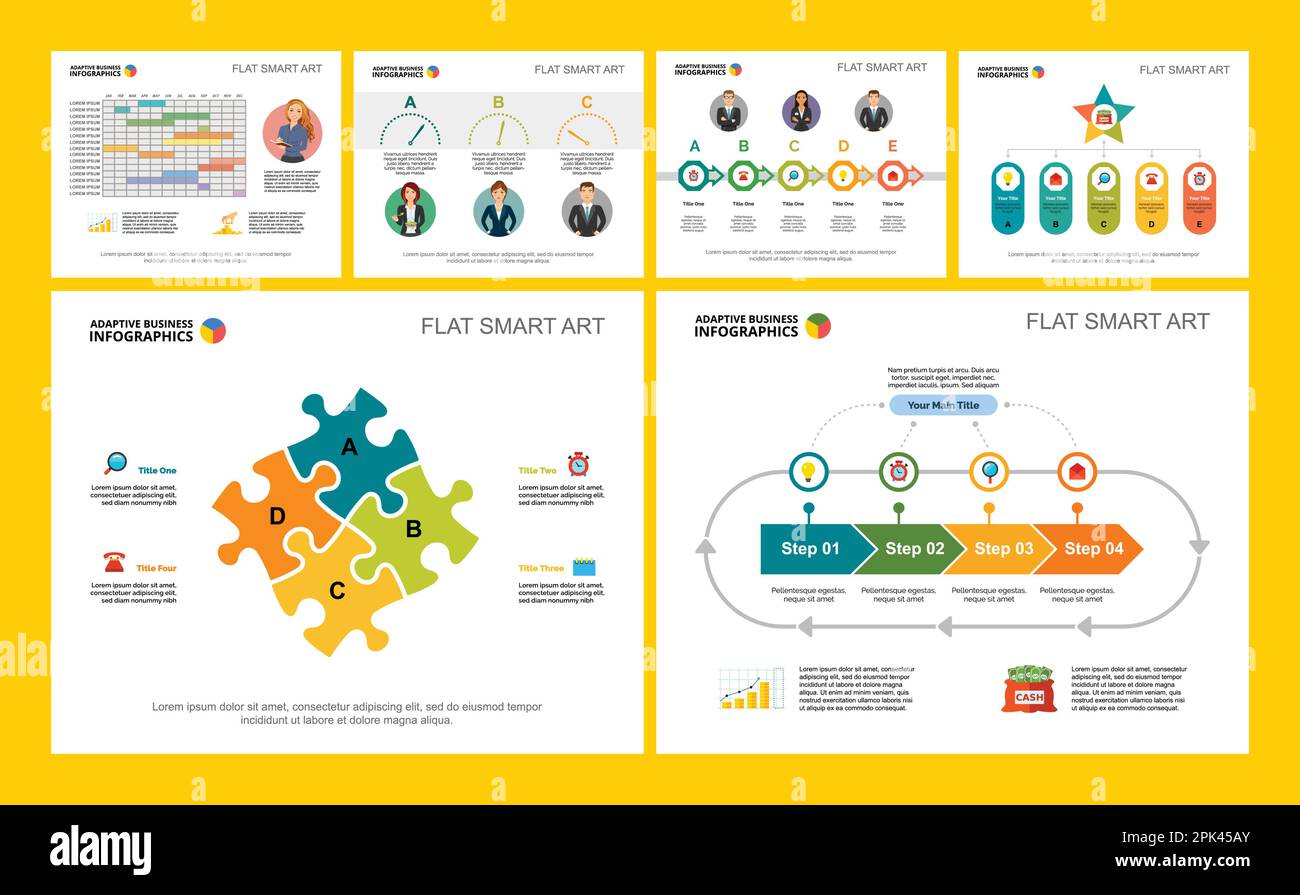 Colorful marketing or management concept infographic charts set Stock ...