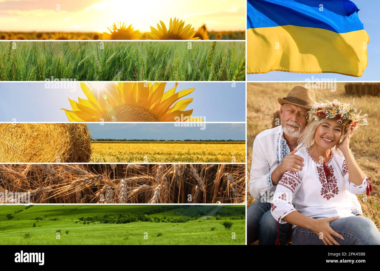 Collage with different beautiful photos devoted to Ukrainian culture ...