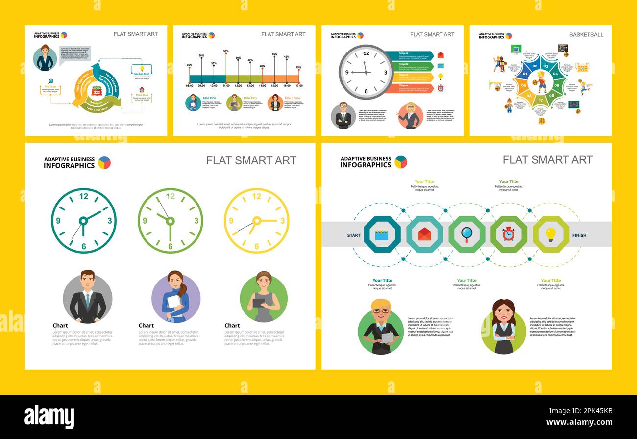 Colorful diagrams set for presentation slide templates Stock Vector ...