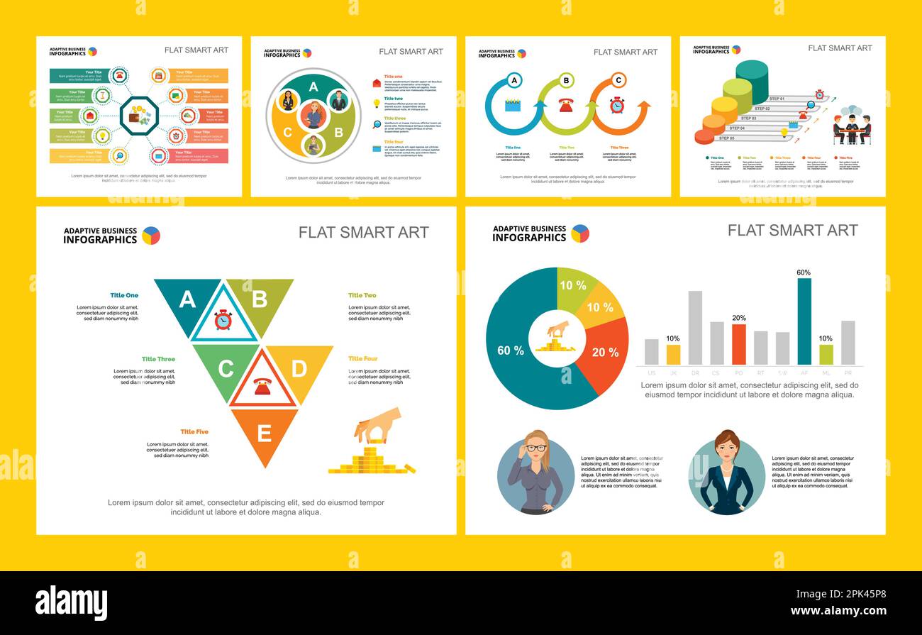 Colorful training or finance concept infographic charts set Stock ...