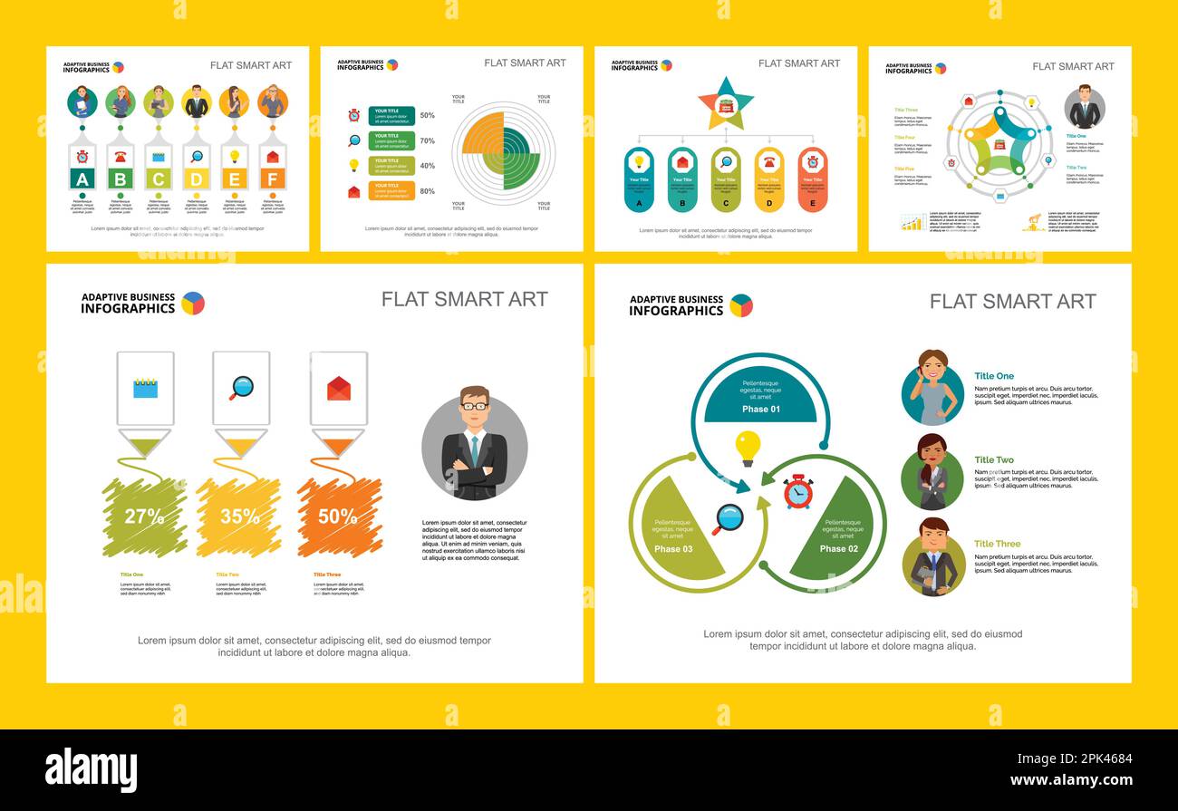 Colorful marketing or insurance concept infographic charts set Stock ...