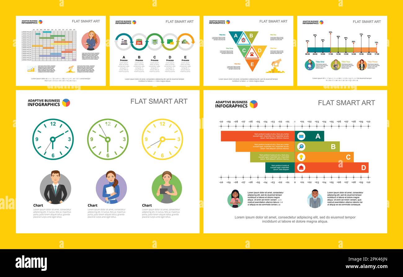 Colorful strategy or logistics concept infographic charts set Stock ...