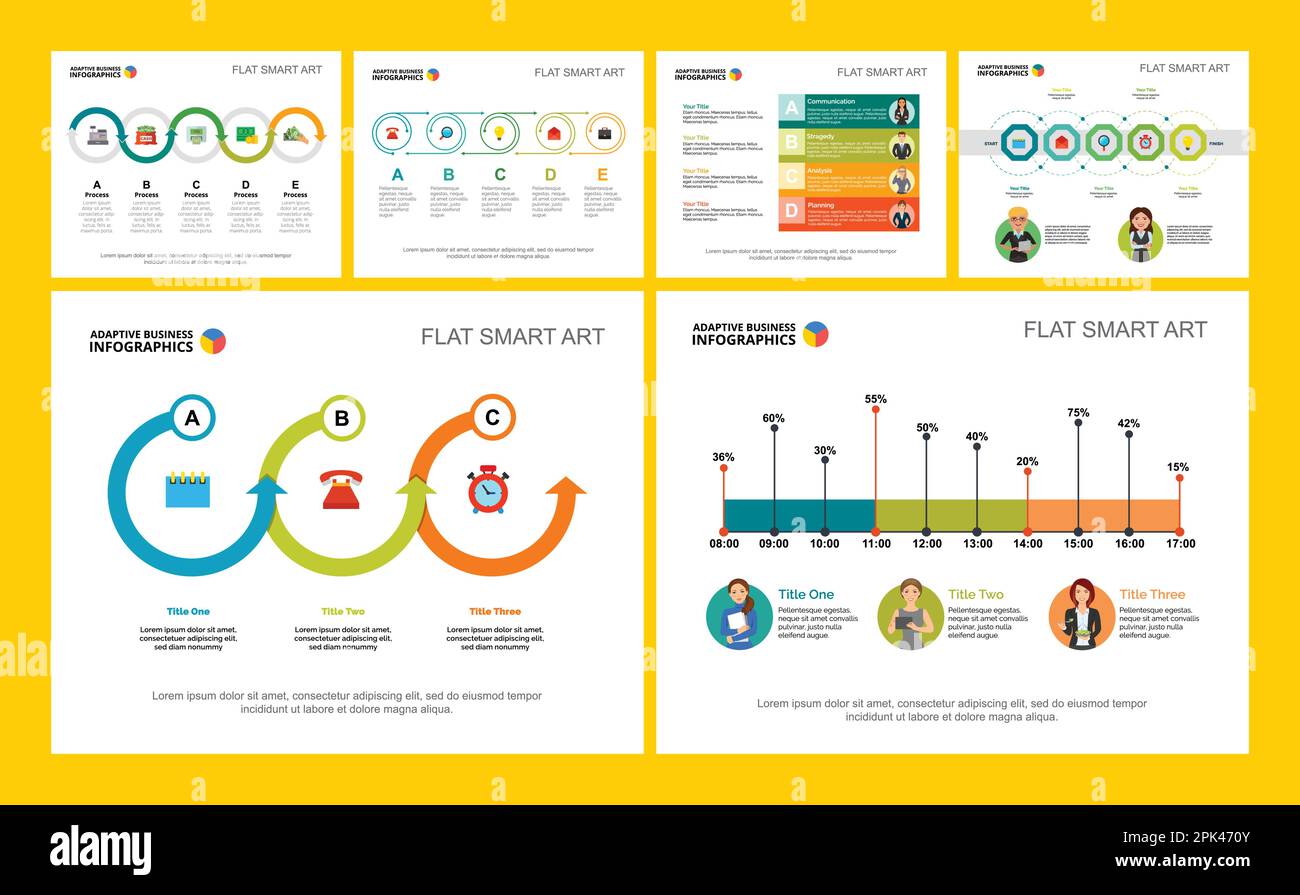 Colorful statistics or training concept infographic charts set Stock ...