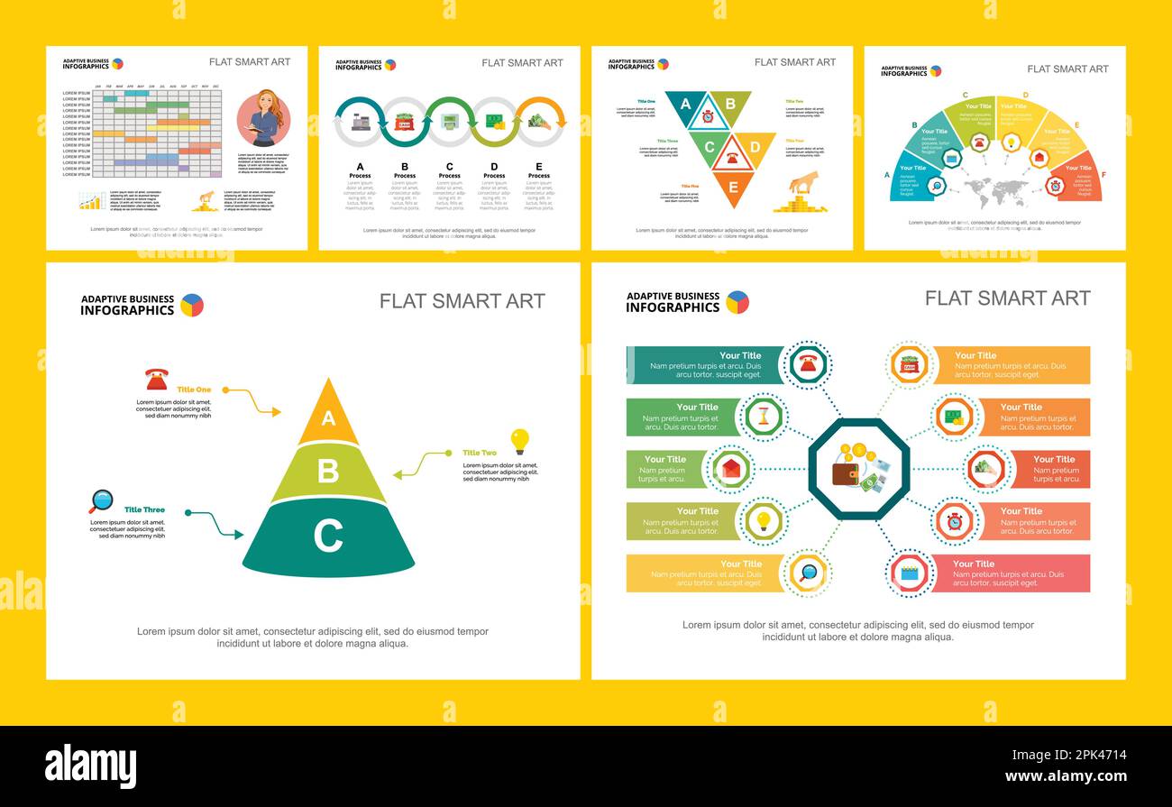 Colorful teamwork or finance concept infographic charts set Stock ...