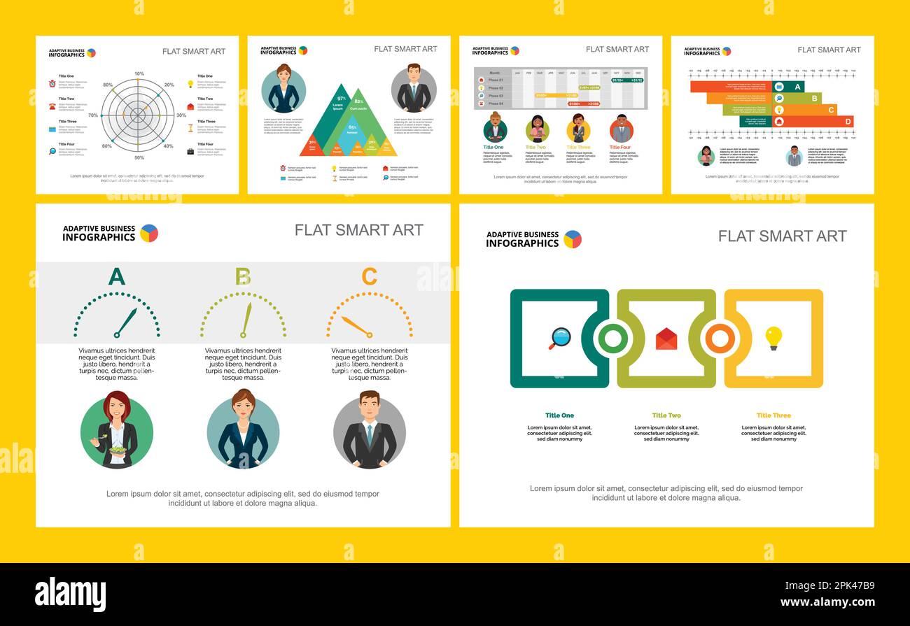 Colorful diagrams set for presentation slide templates Stock Vector ...