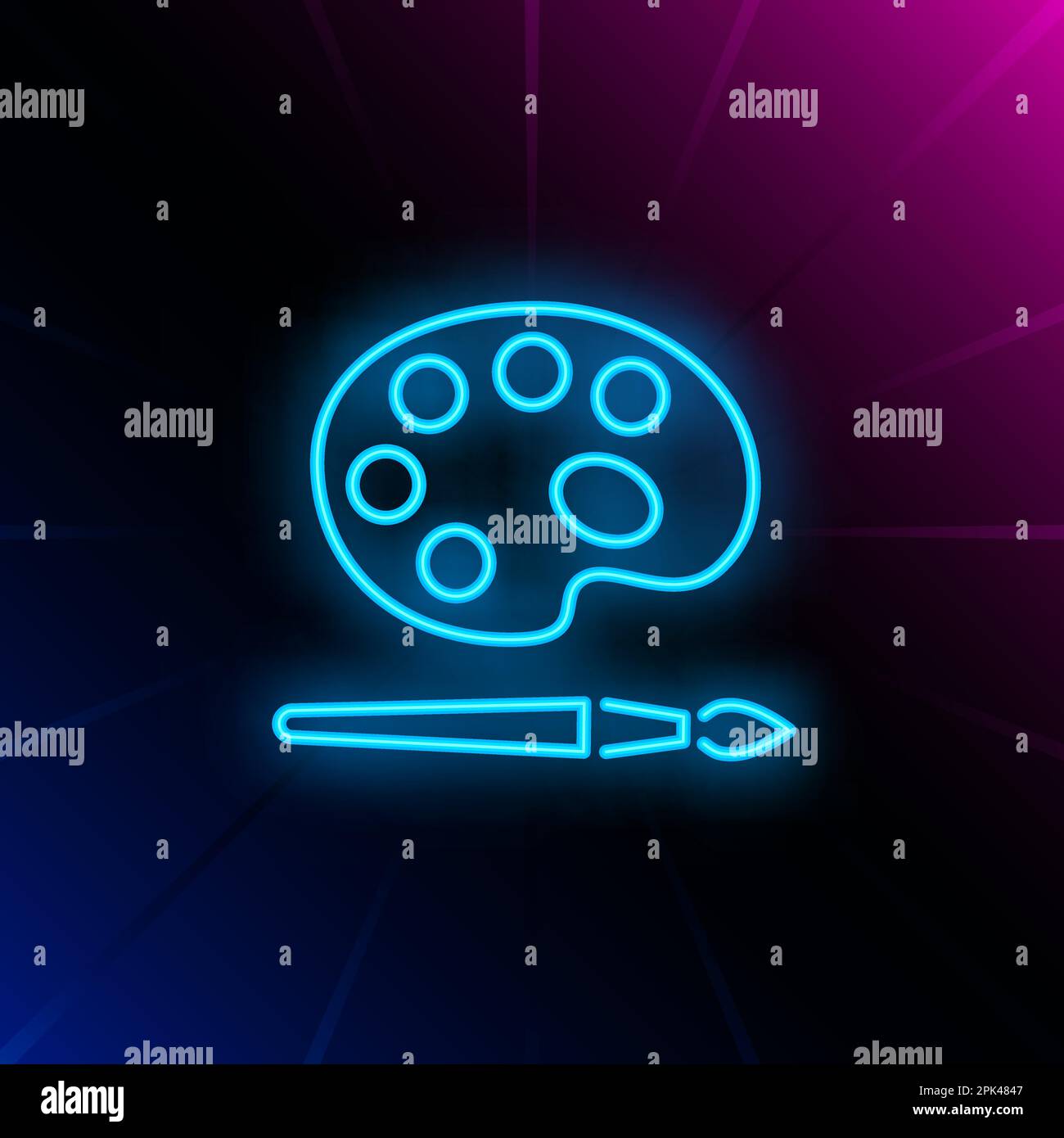Palette and brush neon sign Stock Vector Image & Art - Alamy