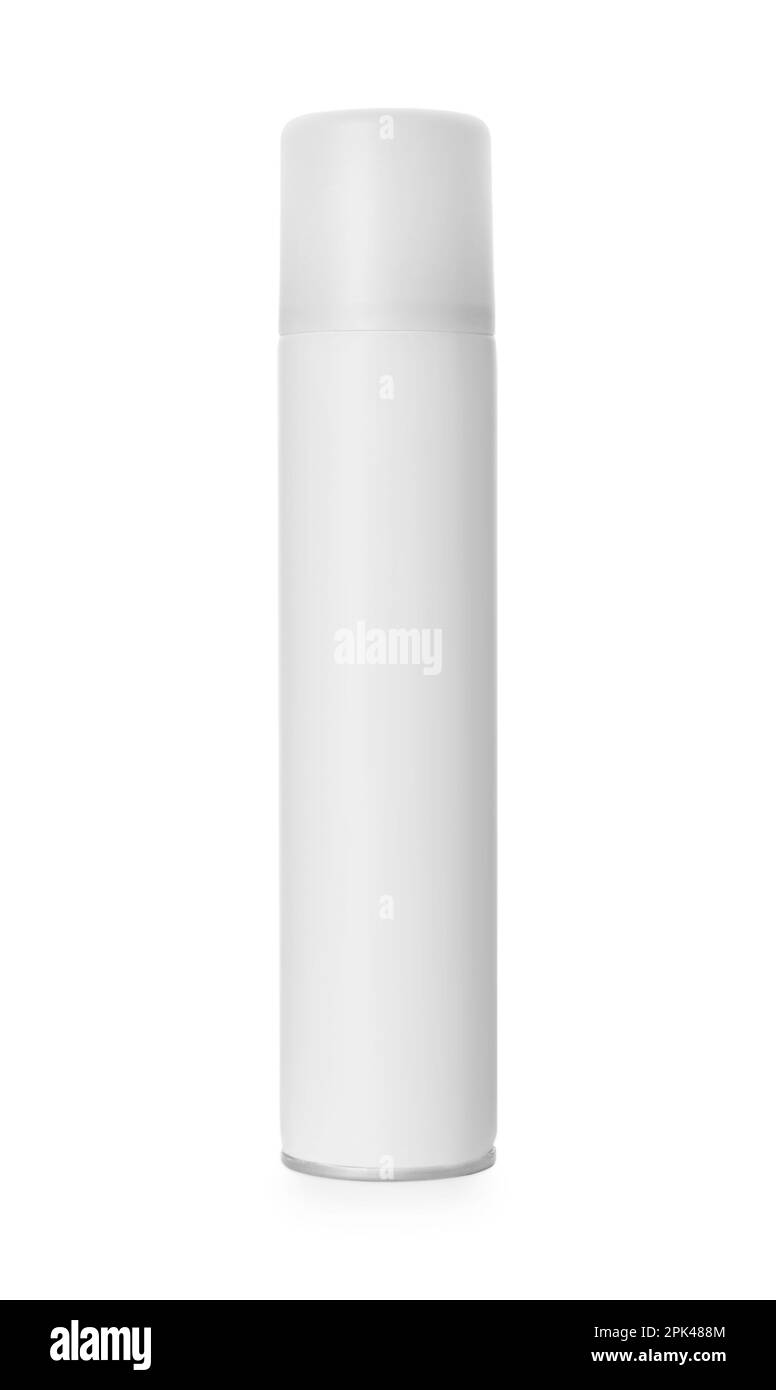 Bottle of dry shampoo isolated on white Stock Photo - Alamy