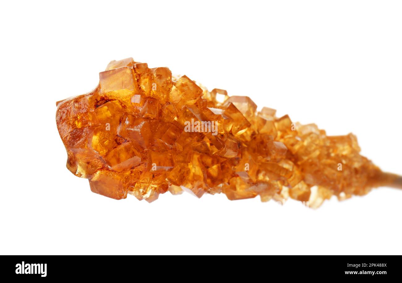Sugar crystals isolated on white, closeup. Tasty rock candy Stock Photo ...
