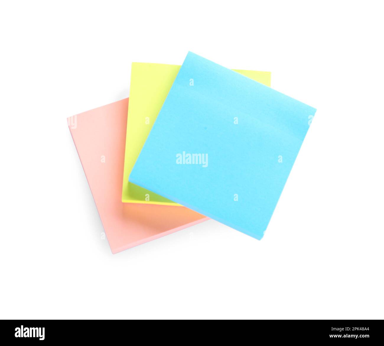 Blank colorful sticky notes on white background, top view Stock Photo ...
