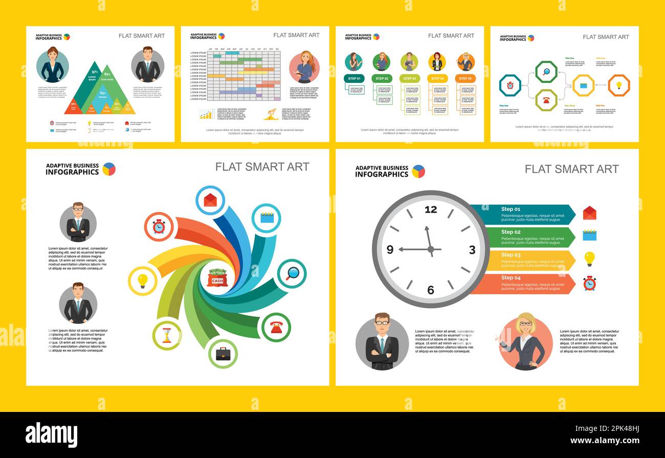 Colorful insurance or planning concept infographic charts set Stock ...
