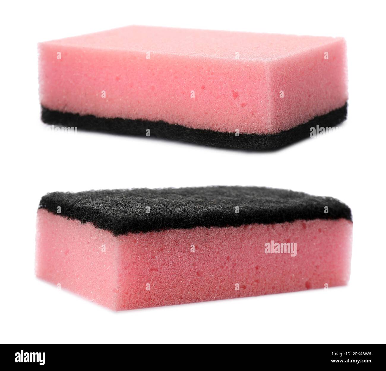 Two cleaning sponges on white background, collage Stock Photo - Alamy