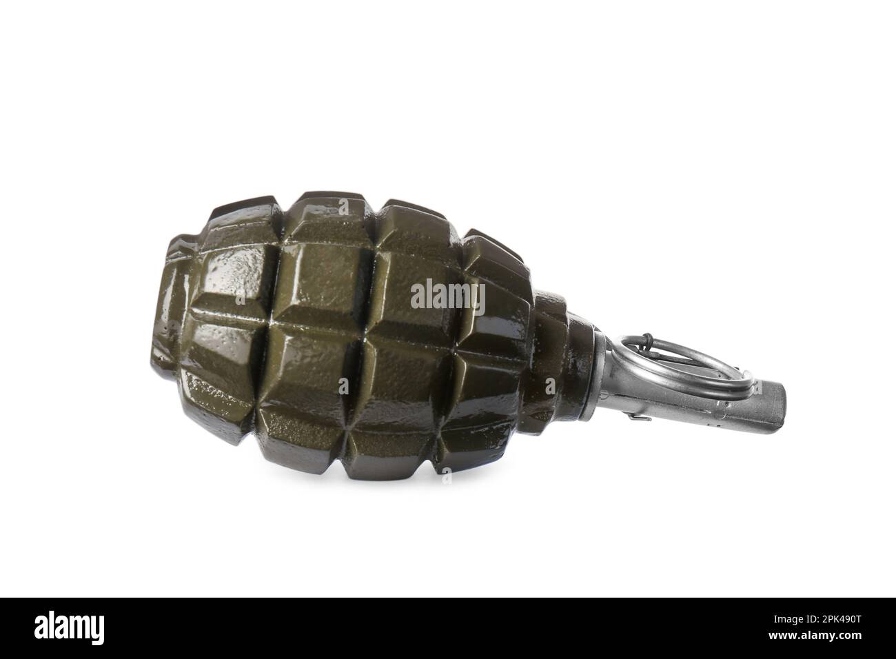 Hand grenade isolated on white background. Explosive weapon Stock Photo ...
