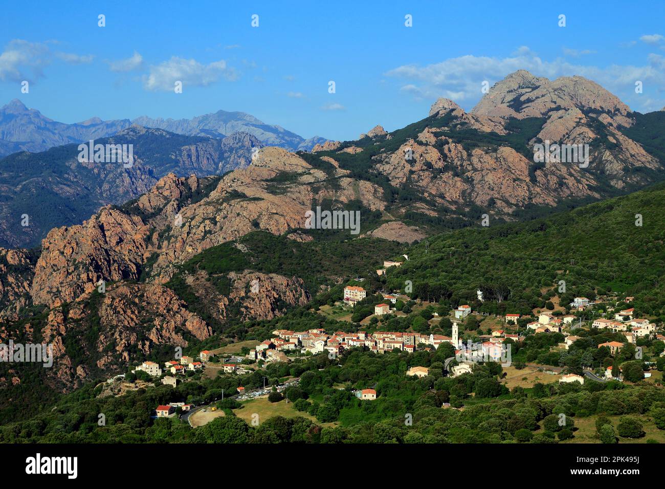 The village of Piana, Gulf of Porto, Calanches de Piana - Corse-du-Sud ...