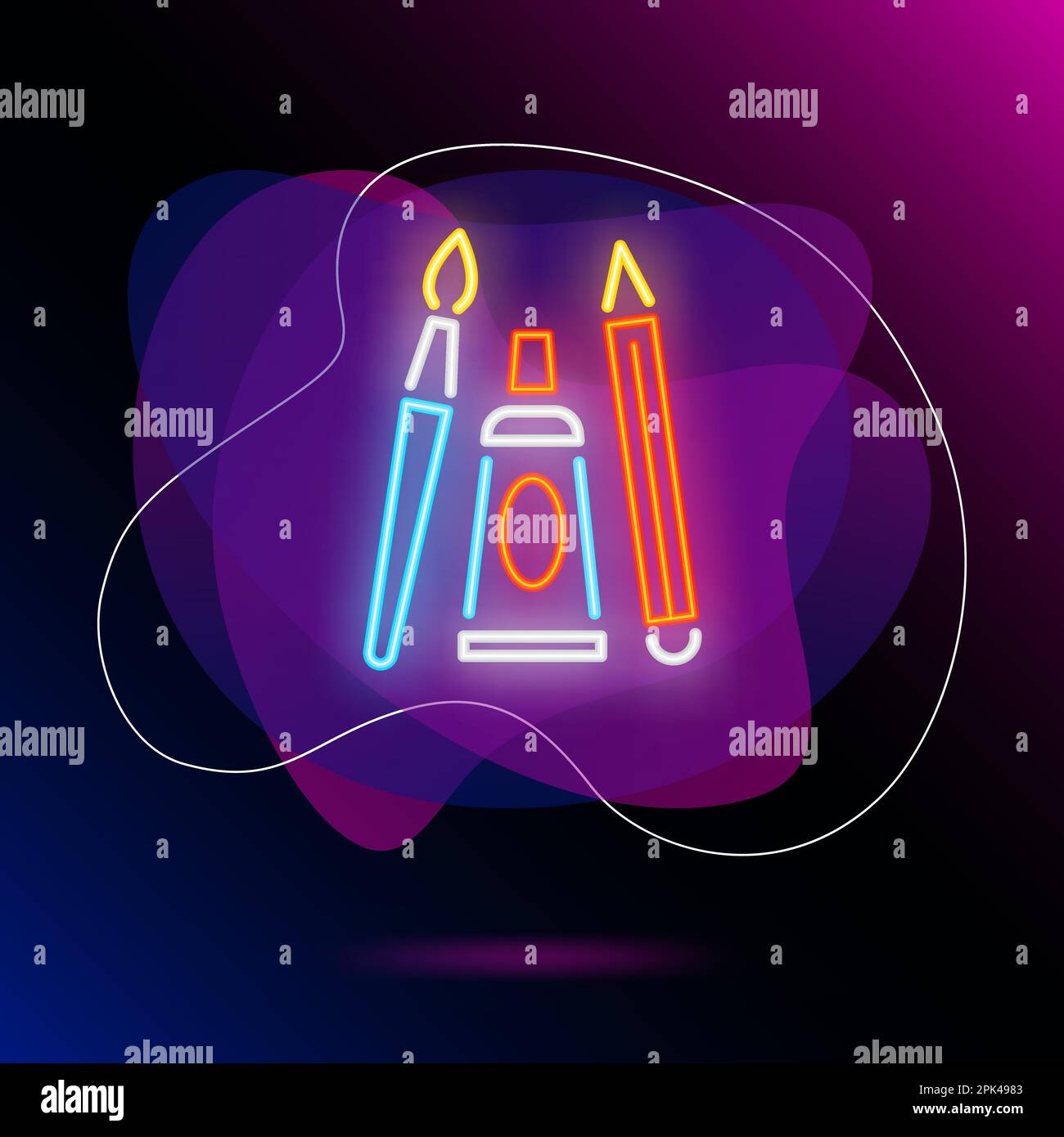 Brush, pencil and paint tube neon sign Stock Vector Image & Art - Alamy