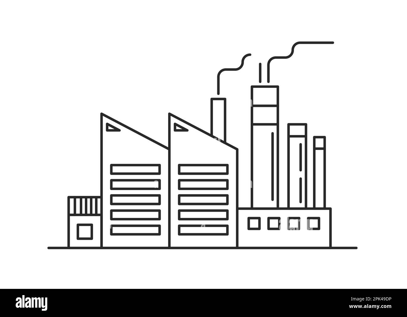 Industrial Manufacturing Plant Production Factory Building Vector