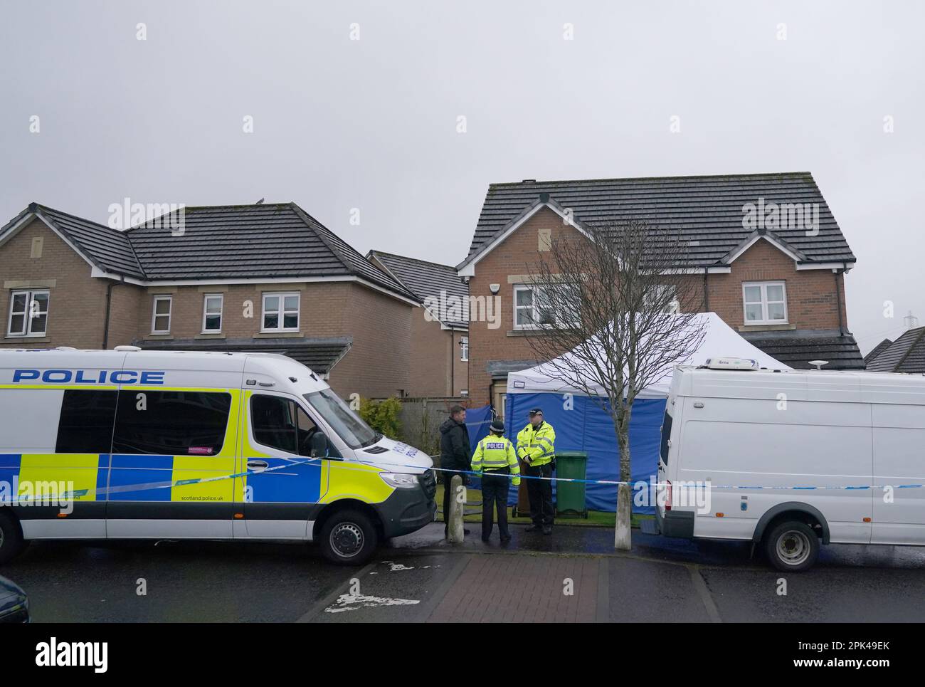 Officers from Police Scotland outside the home of former chief ...