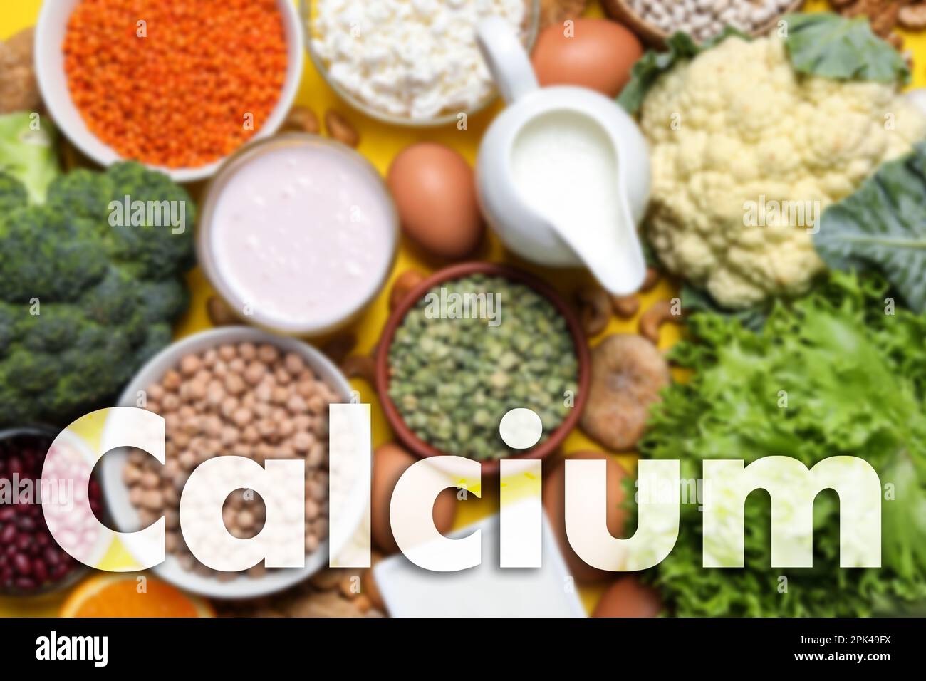 Different fresh products with high amounts of easily absorbable calcium ...