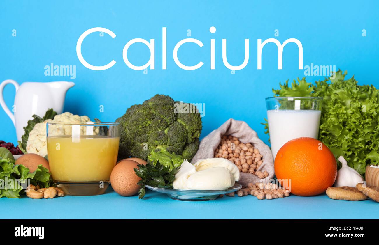 Different fresh products with high amounts of easily absorbable calcium ...