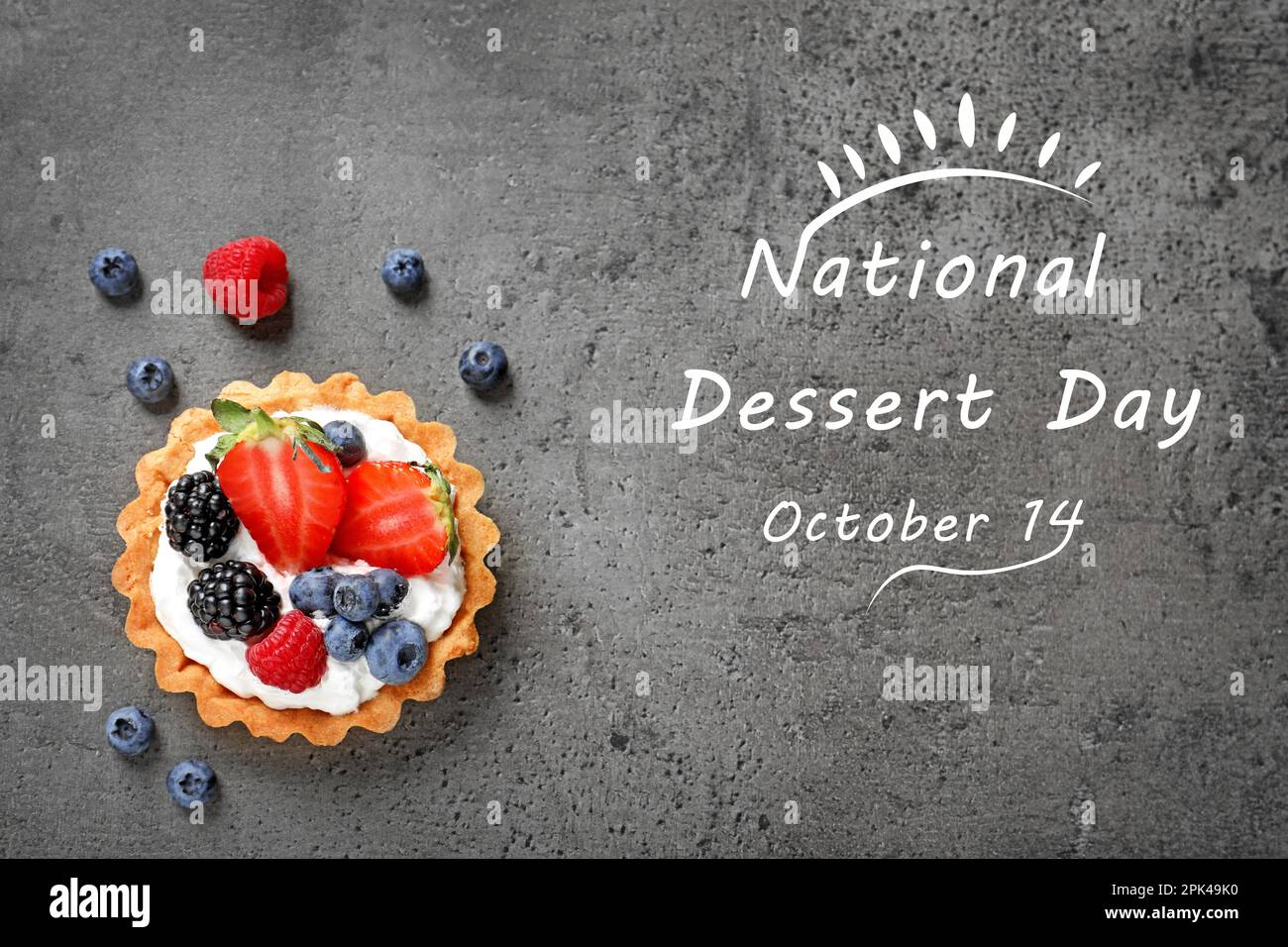 National Dessert Day, October 14. Tartlet with different fresh berries ...