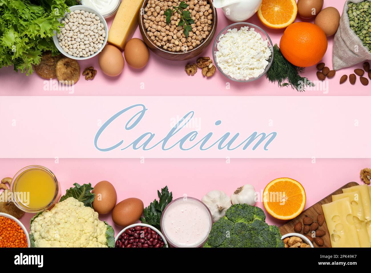Different fresh products with high amounts of easily absorbable calcium ...