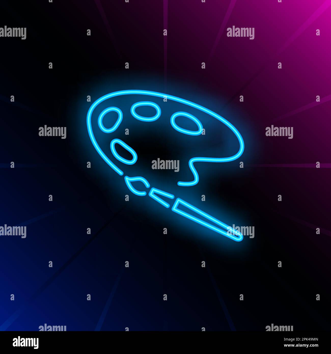 Palette with brush neon sign Stock Vector Image & Art - Alamy