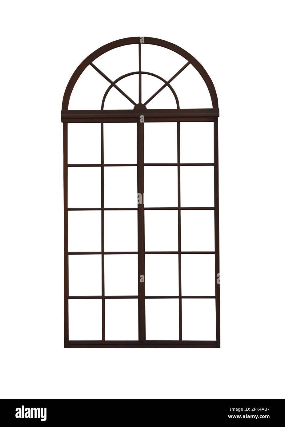 Beautiful wooden arch window frame isolated on white Stock Photo - Alamy