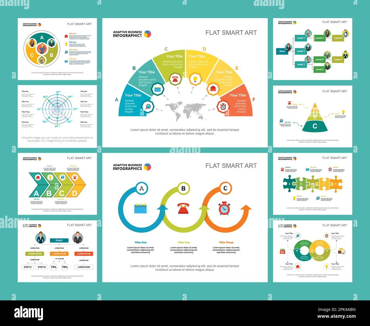 Colorful startup and management infographic charts set Stock Vector ...
