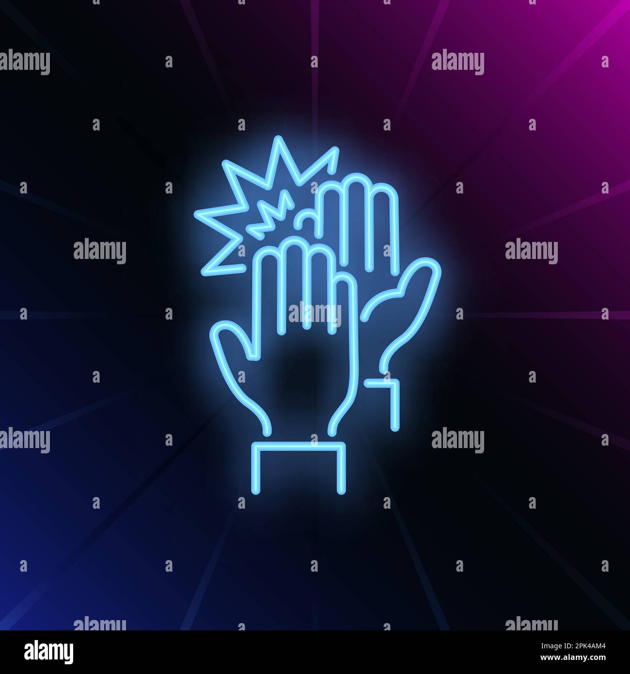 High five neon sign Stock Vector Image & Art - Alamy