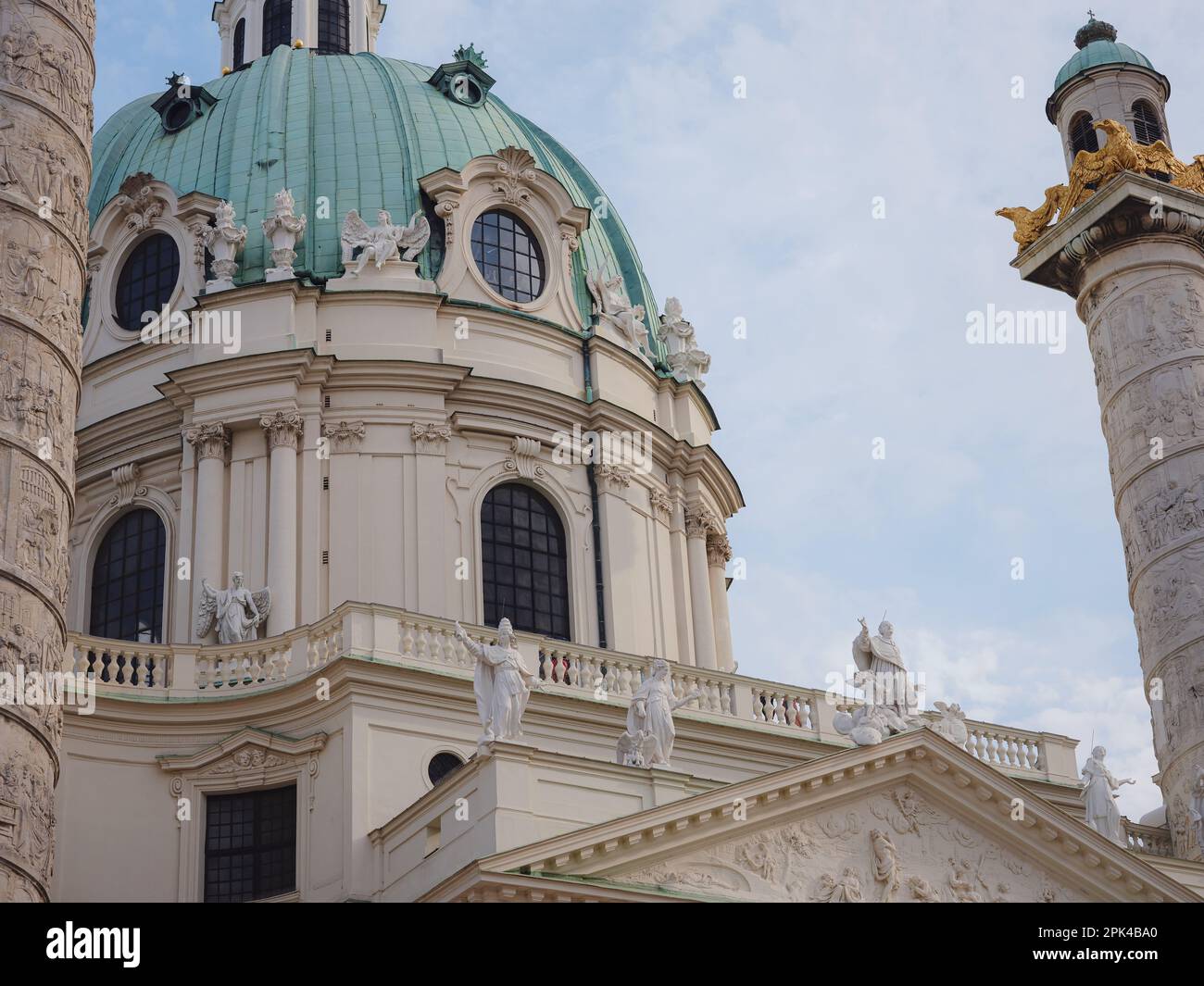 Catholic church located in the southern part of Karlsplatz, Vienna. One ...