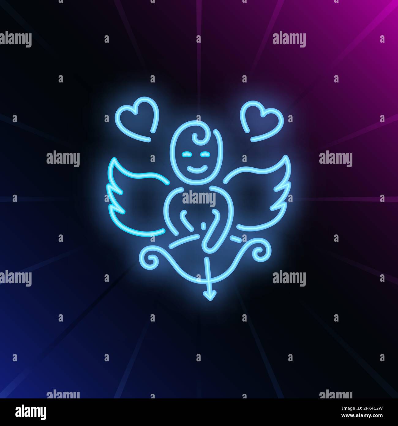 Small cupid angel neon sign Stock Vector Image & Art - Alamy