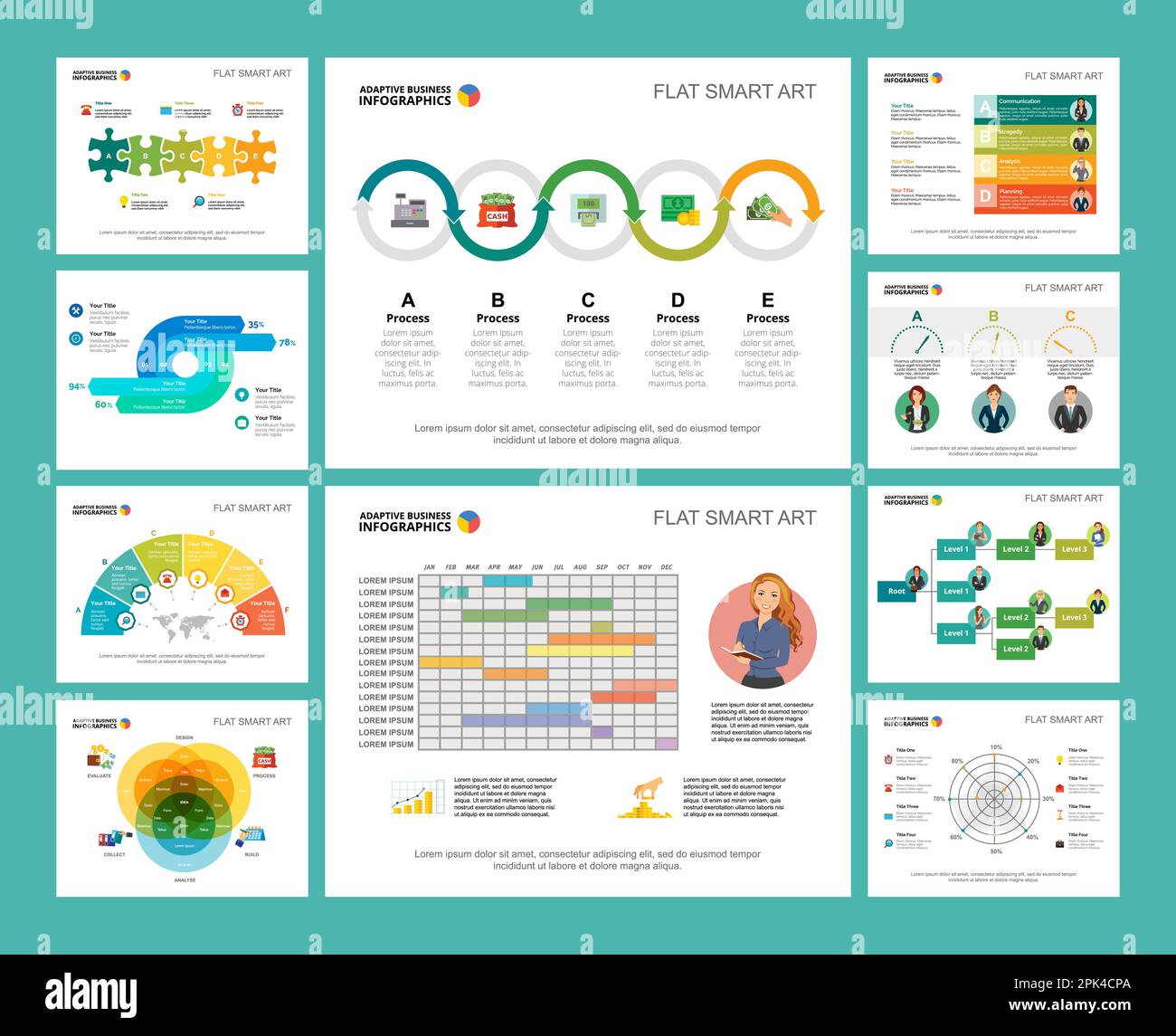 Colorful statistics or economy concept infographic charts set Stock ...