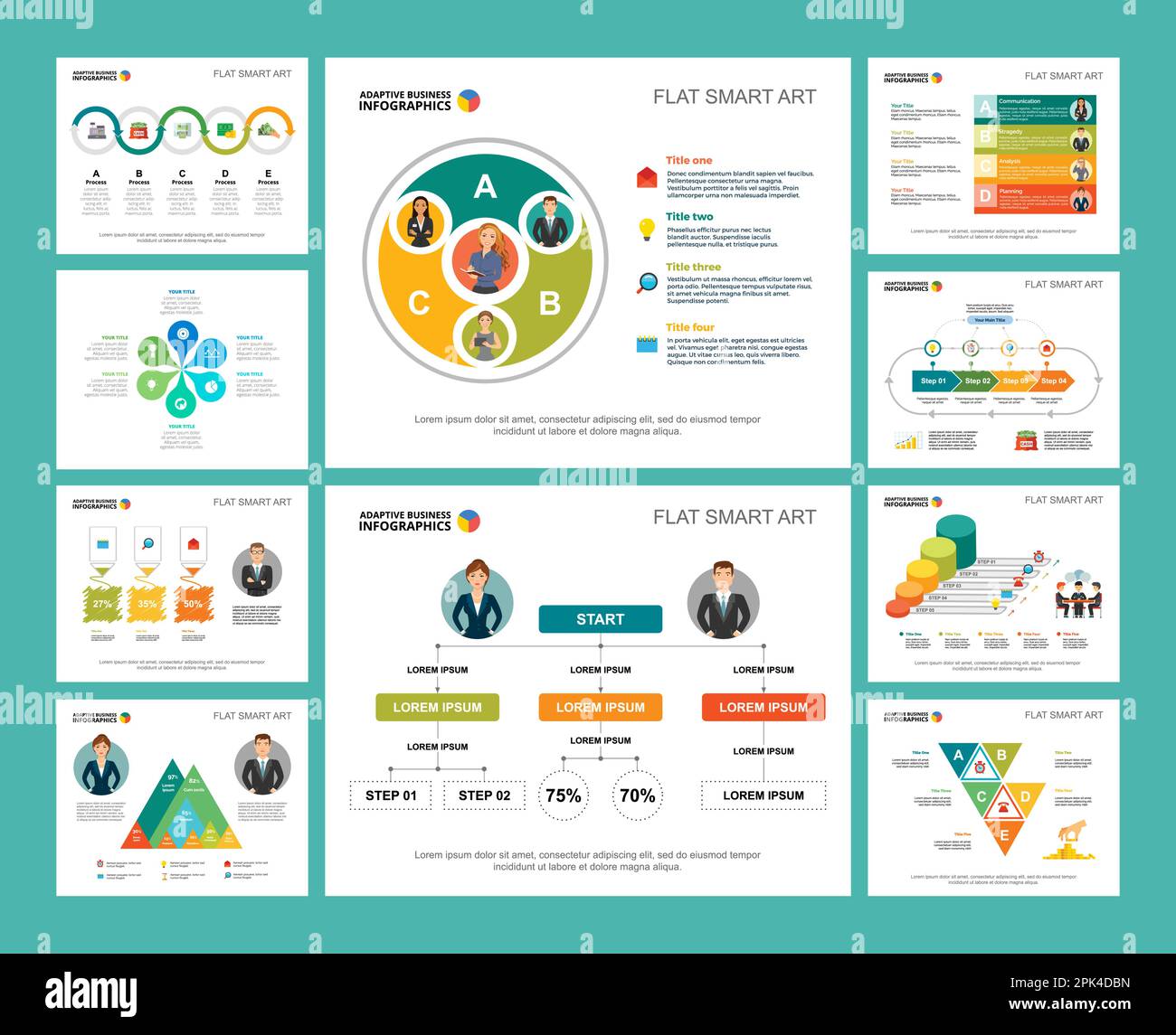 Colorful statistics and finance concept infographic charts set Stock ...