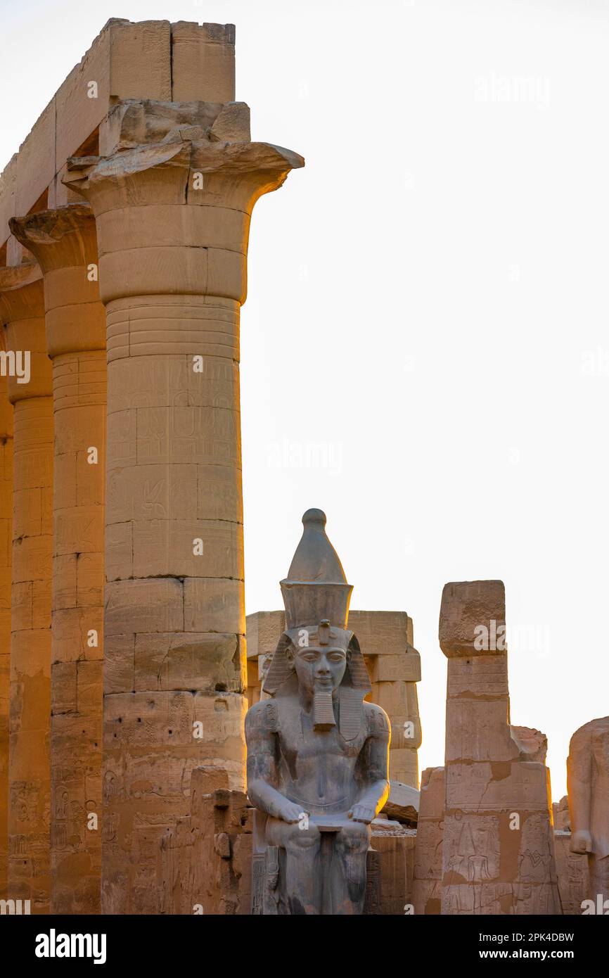 The Colossus of Ramesses ll in the First Court, Luxor Temple, Luxor ...