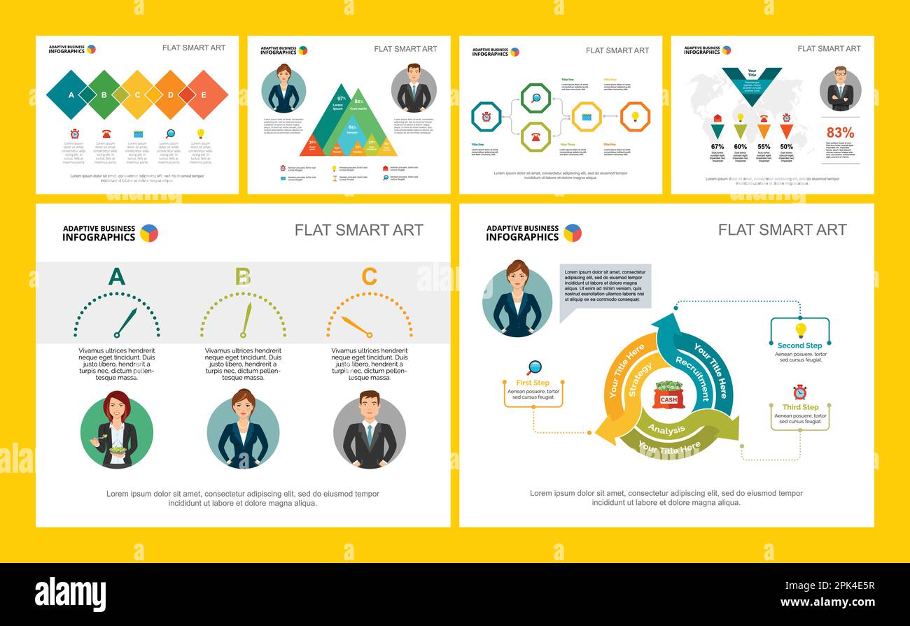 Colorful finance or management concept infographic charts set Stock ...