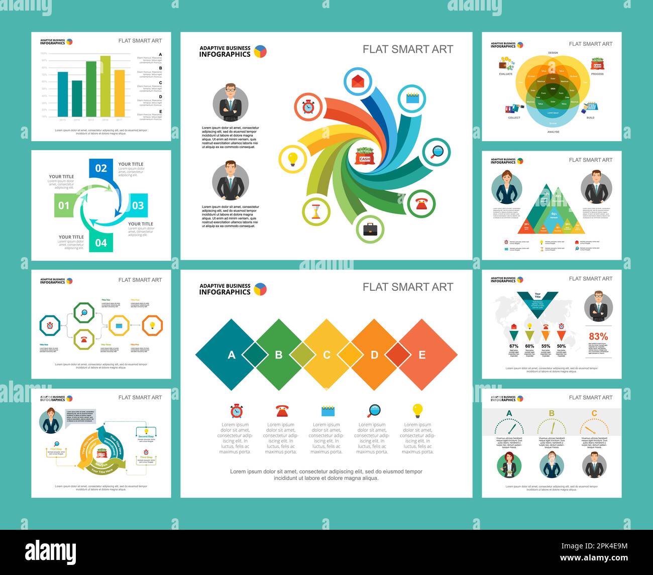 Colorful finance or management concept infographic charts set Stock ...