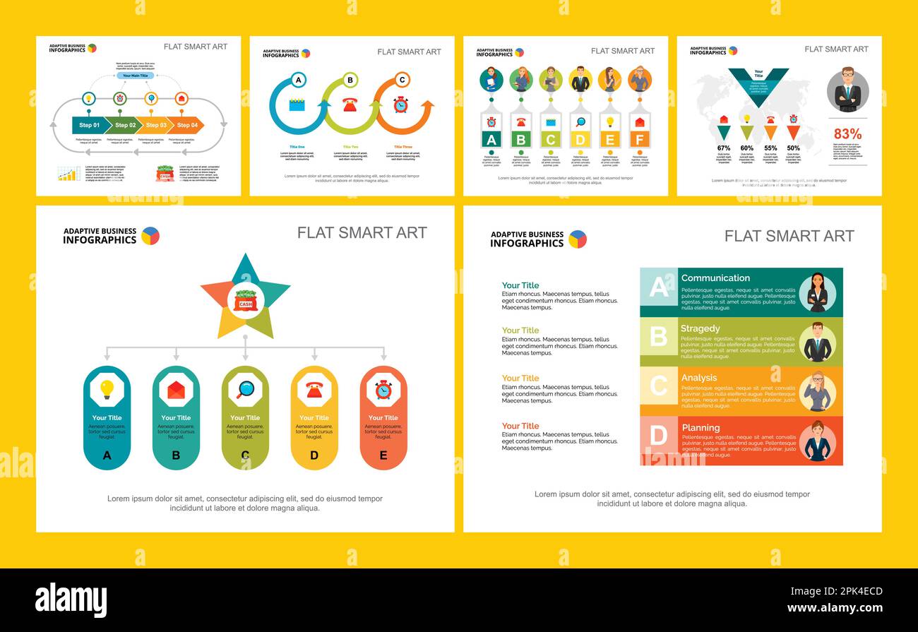 Colorful research or teamwork concept infographic charts set Stock ...